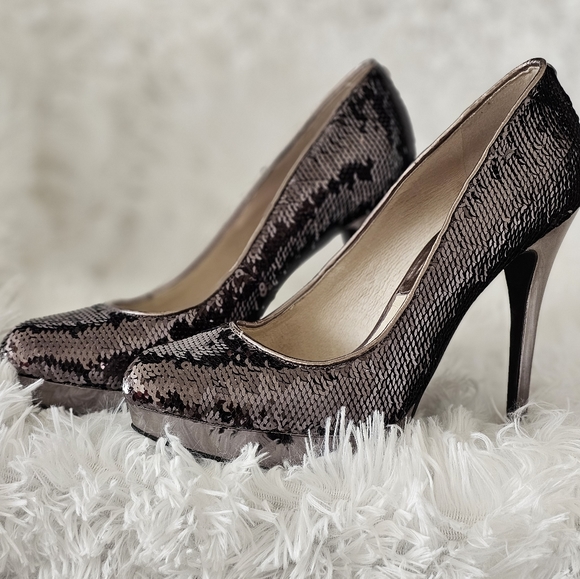 MICHAEL Michael Kors | Shoes | Michael Kors Silver Sequin High Heels ...